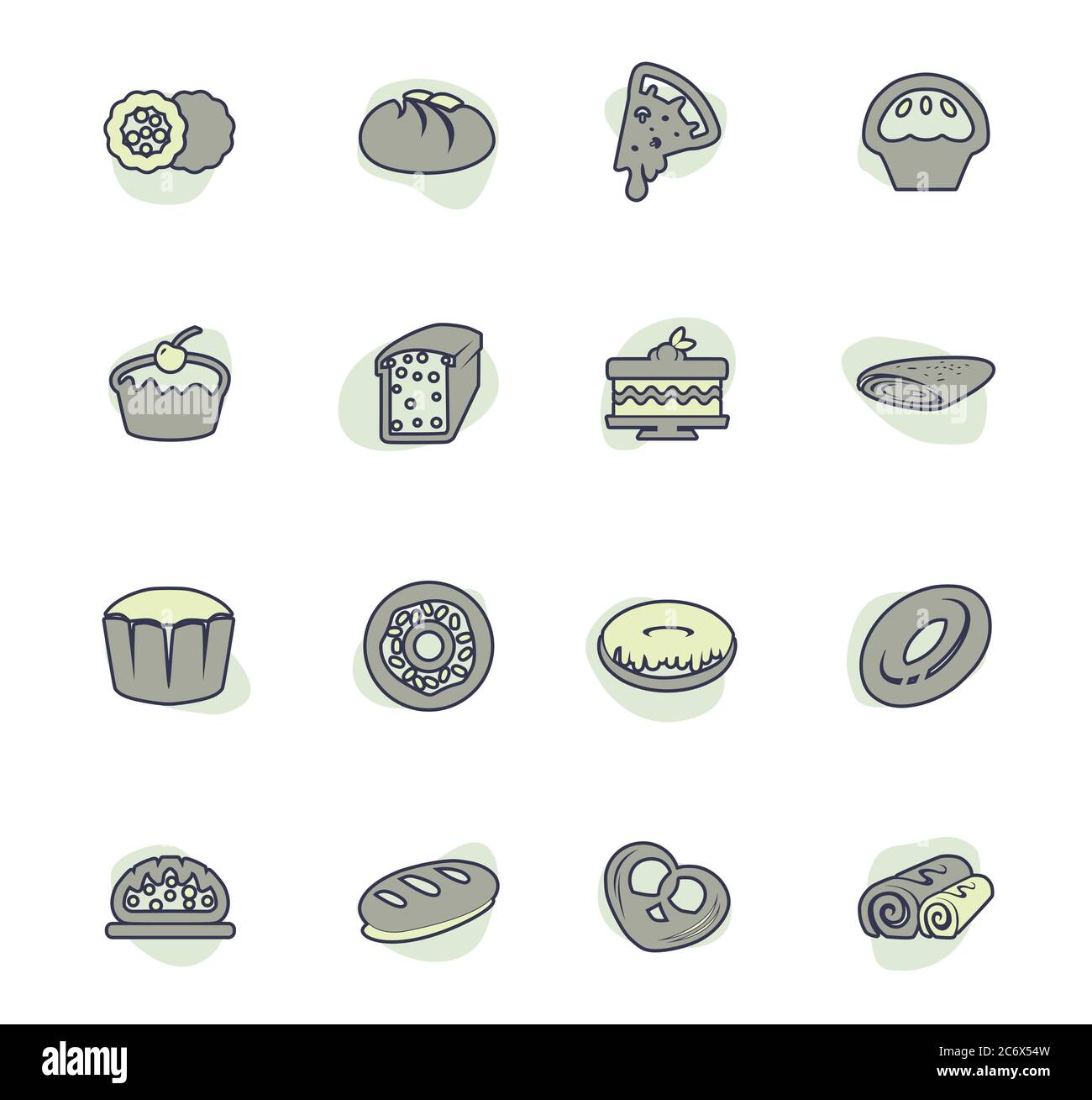 Bakery products icons set Stock Vector Image & Art - Alamy