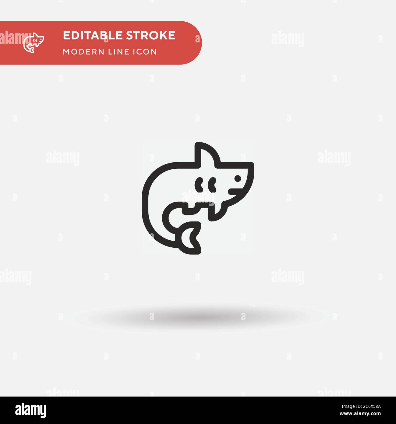 Shark Simple vector icon. Illustration symbol design template for web ...