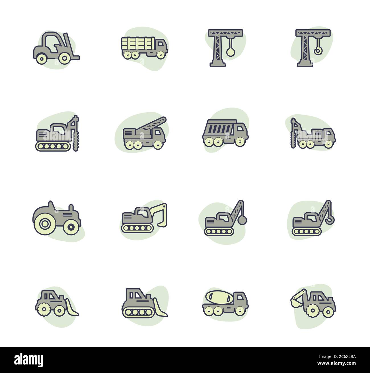 Construction transport icons set Stock Vector Image & Art - Alamy