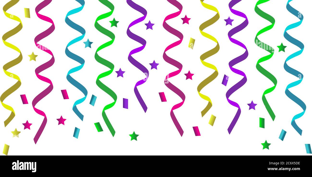 Colorful party celebration streamers and confetti. vector Eps 10 Stock ...