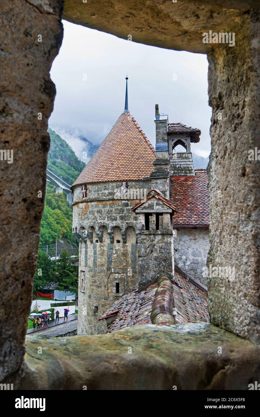 Chillon Castle an architectural jewel located on the shores of Lake ...