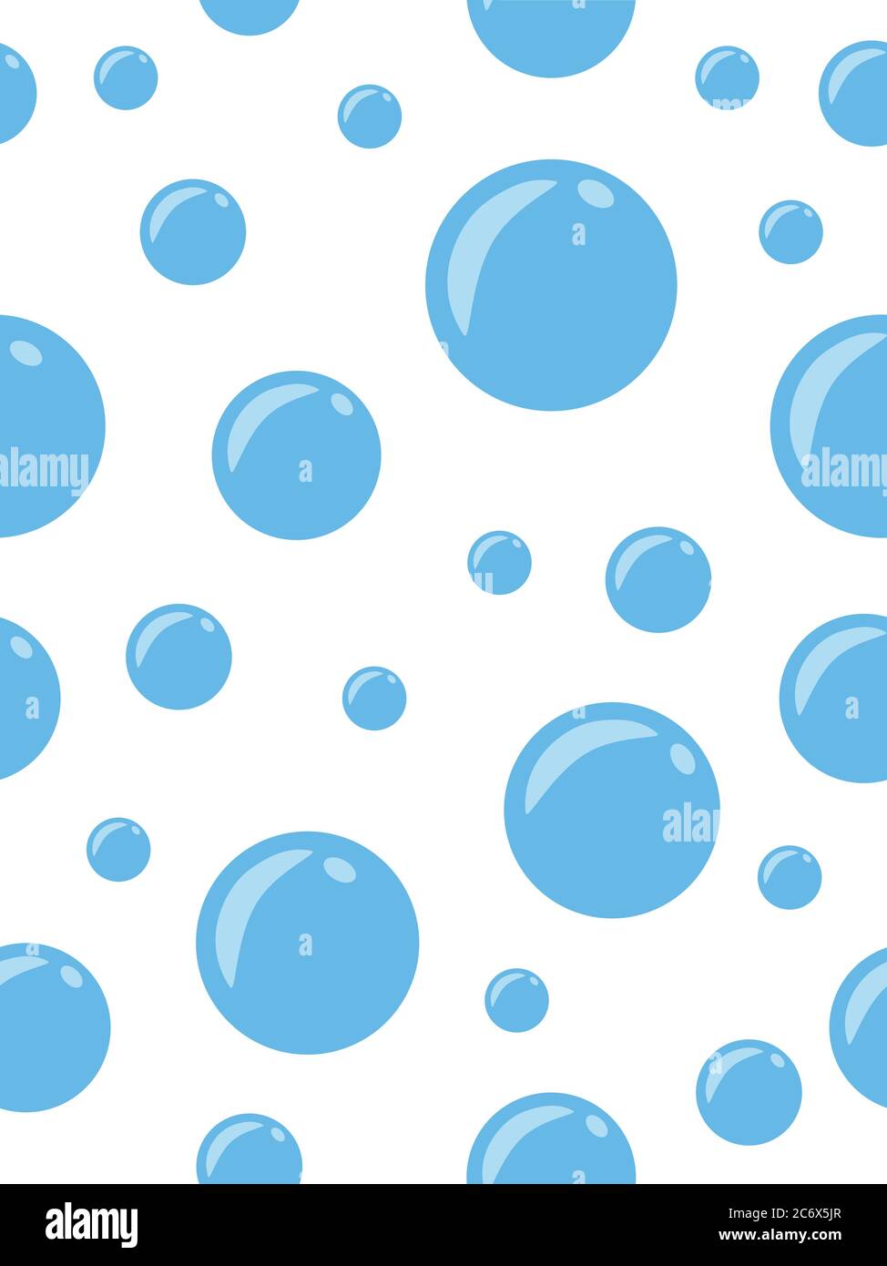 light blue bubbles water drop on white background seamless pattern ...