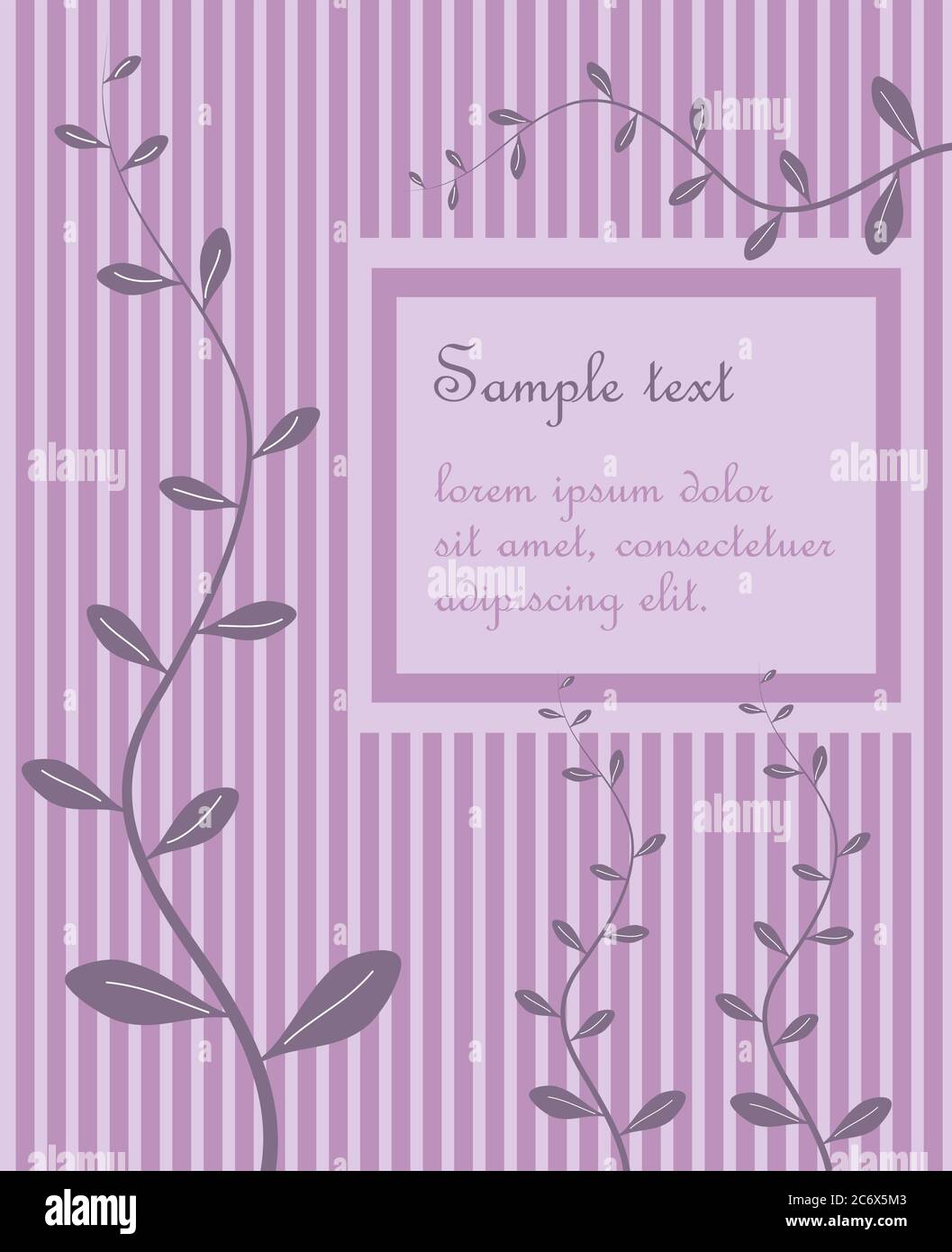 decorative pink vintage striped vegetal Greeting card cover front page ...