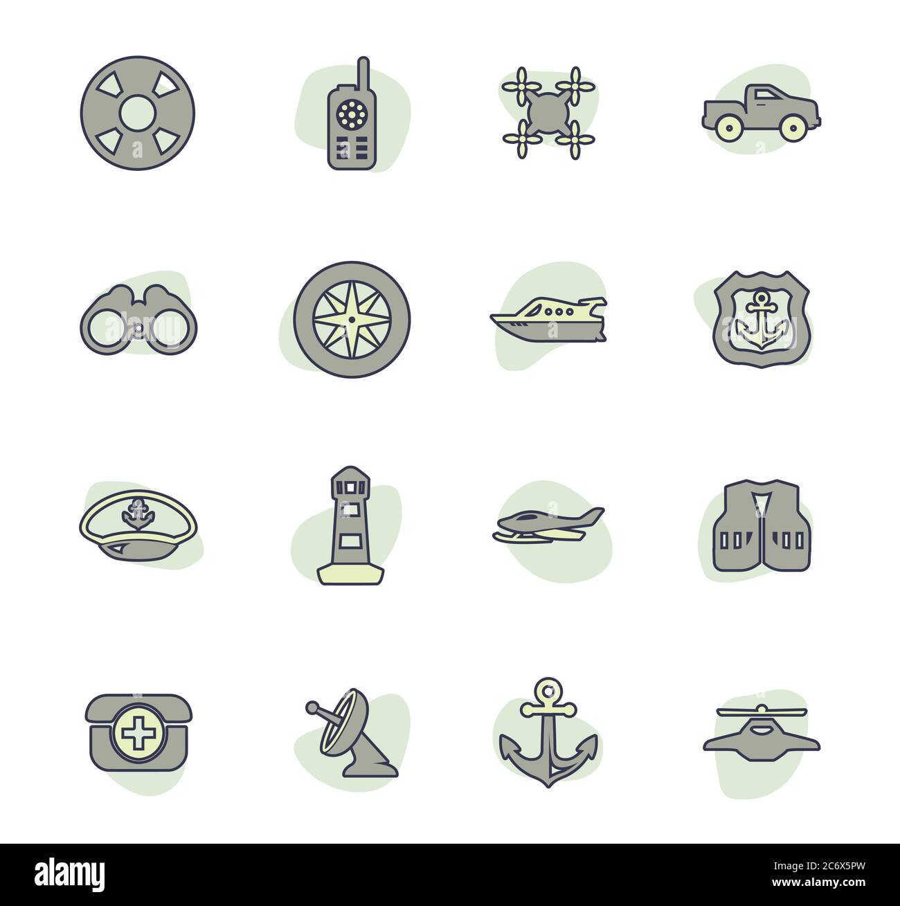 Coast Guard icons set Stock Vector Image & Art - Alamy