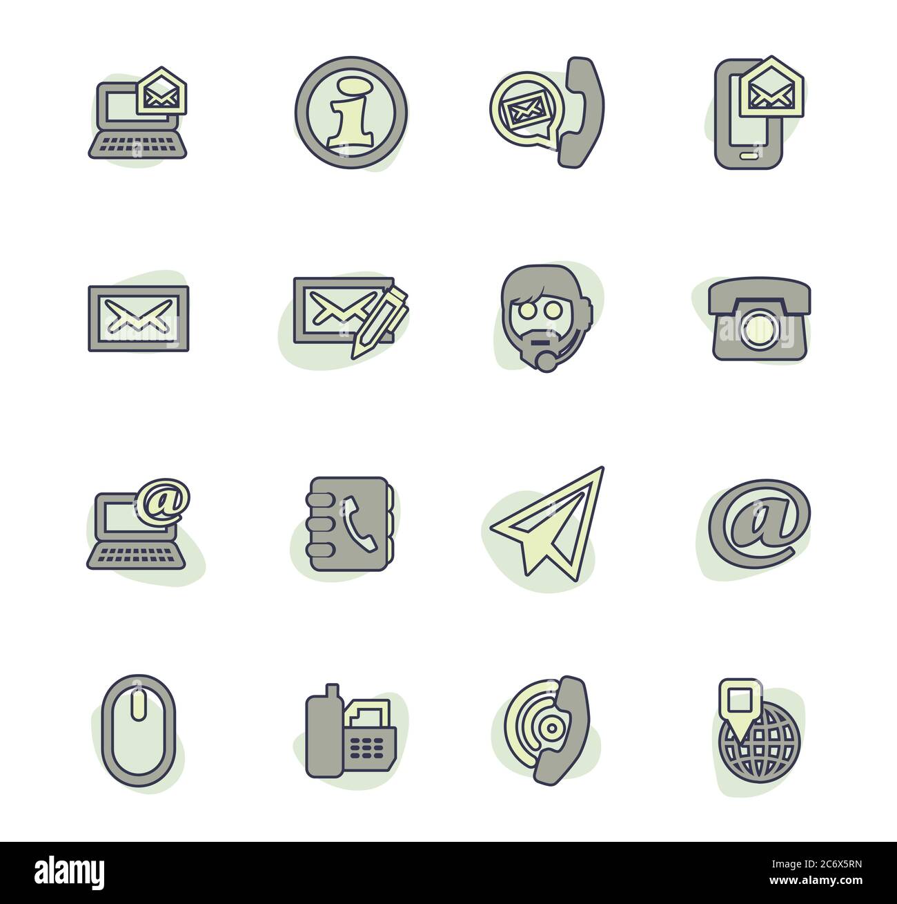 Contact us icons set Stock Vector Image & Art - Alamy