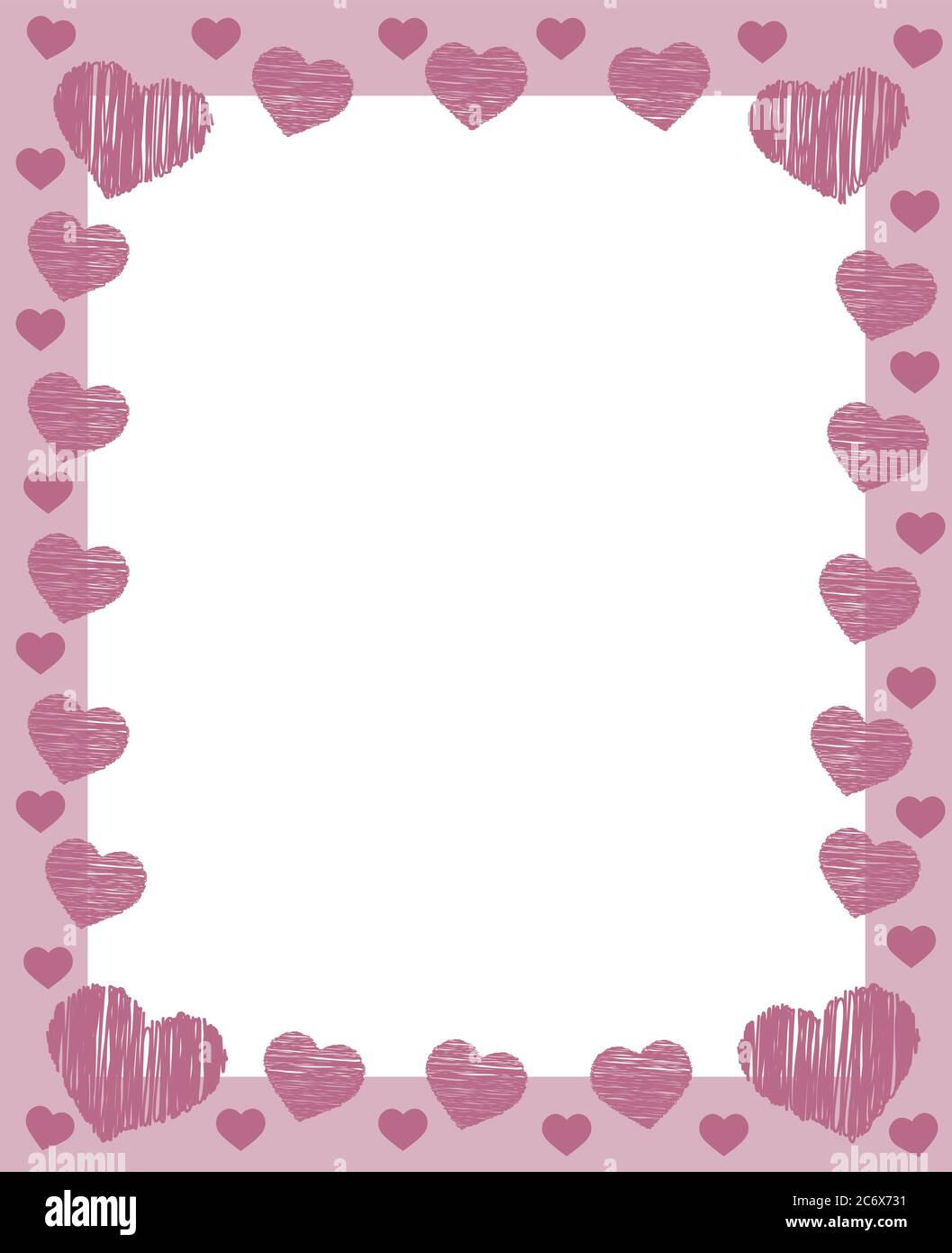 pink valentines frame border with many pink hearts and place for ...