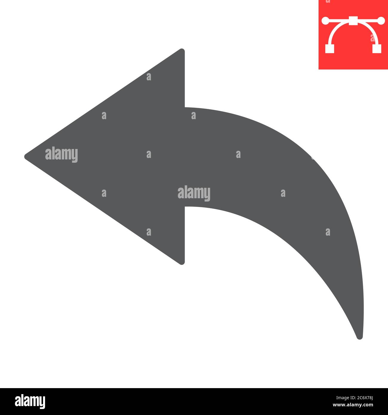 Go Back glyph icon, ui and button, arrow left sign vector graphics, editable stroke solid icon ...