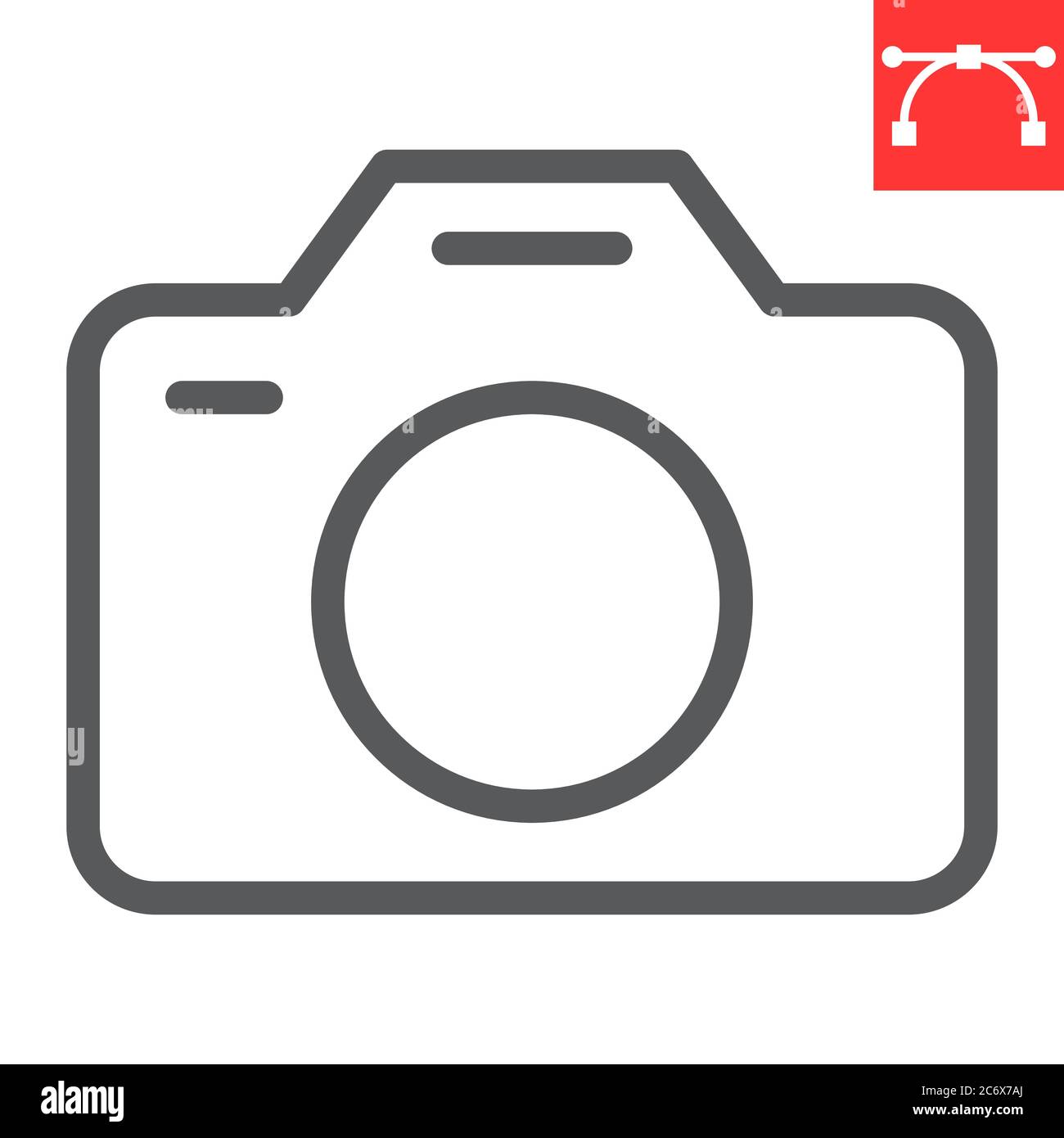 Camera line icon, ui and button, photography sign vector graphics ...