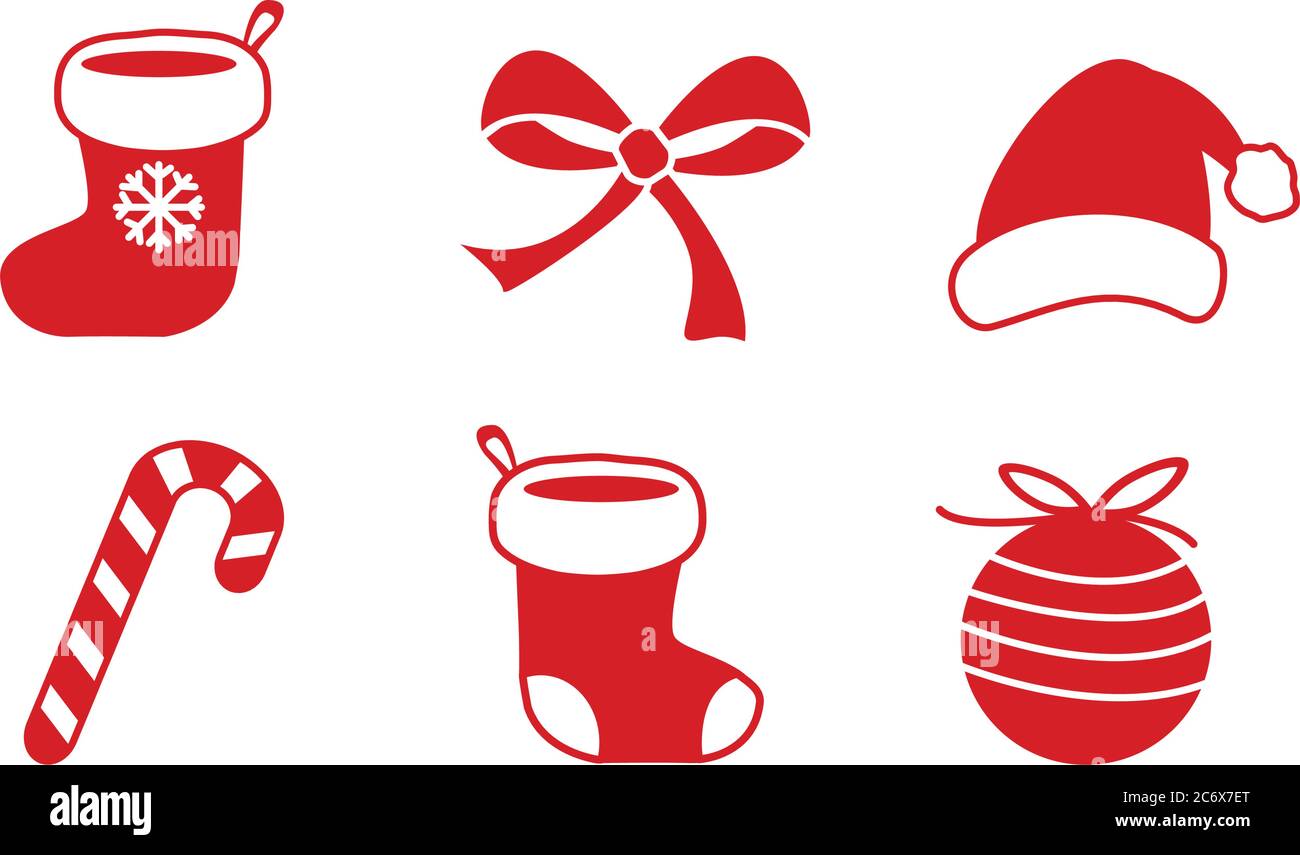 christmas icon symbol collection set, lolipop candy, christmas b Stock ...