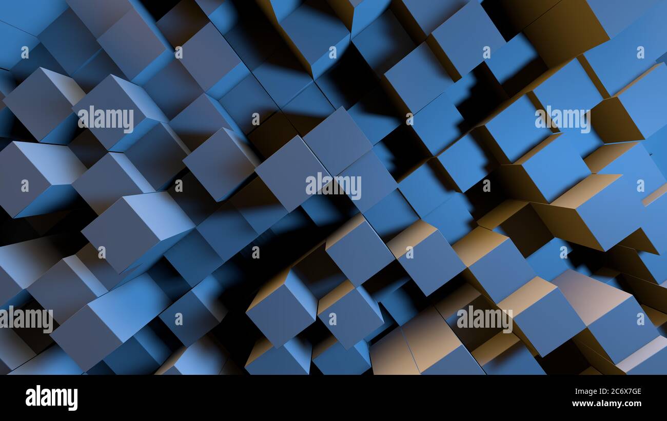 Abstract rendering cubes black background hi-res stock photography and ...