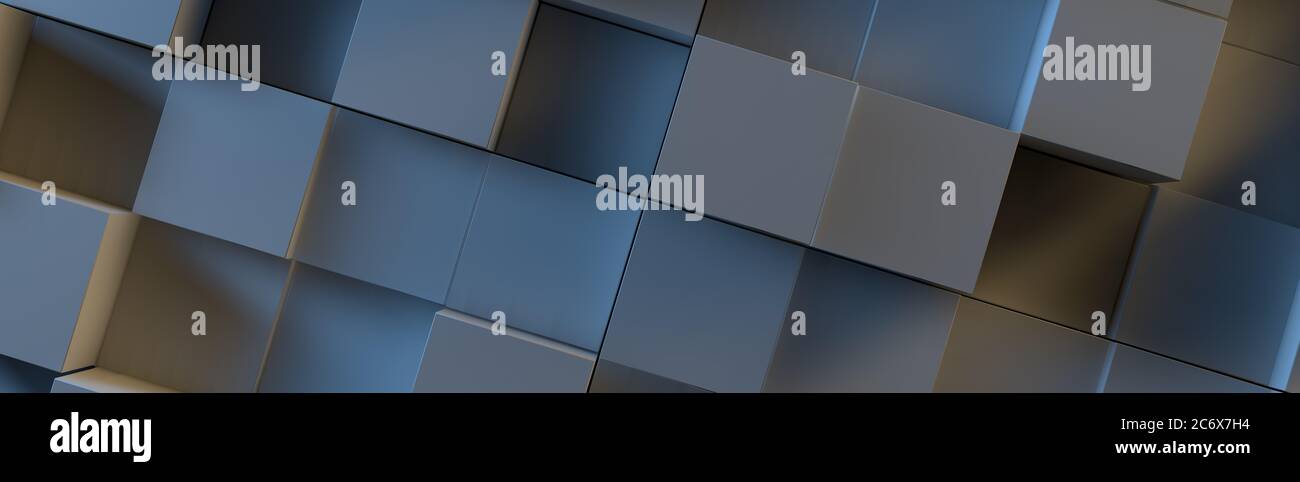 Digital 3d background made of cubes banner Stock Photo - Alamy