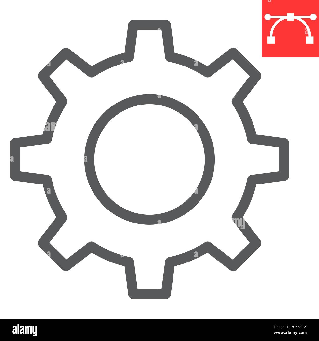 Settings line icon, ui and button, cogwheel sign vector graphics ...