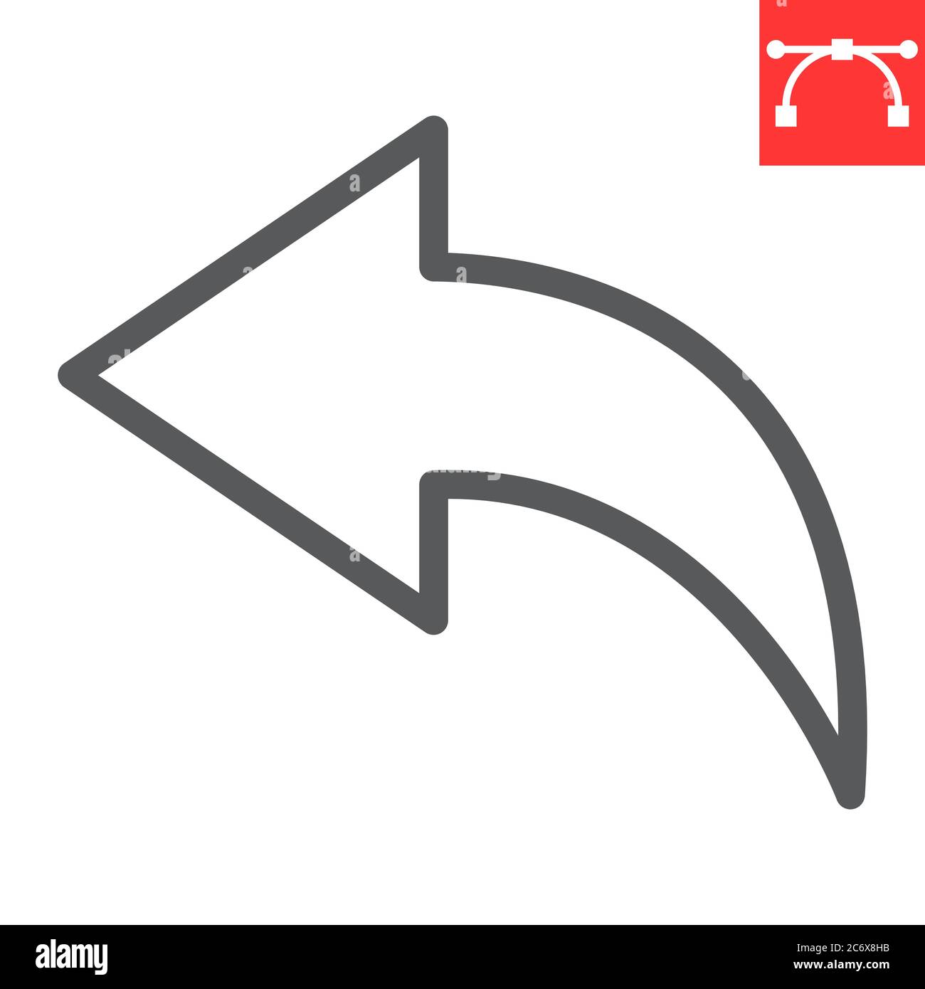 Go Back line icon, ui and button, arrow left sign vector graphics, editable stroke linear icon ...