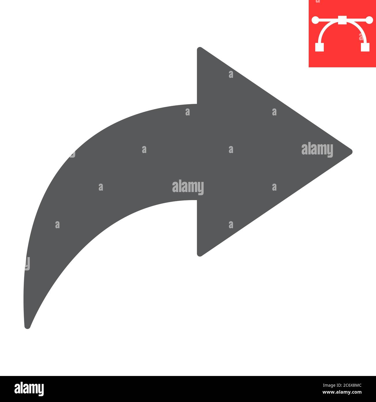 Go forward glyph icon, ui and button, arrow right sign vector graphics ...