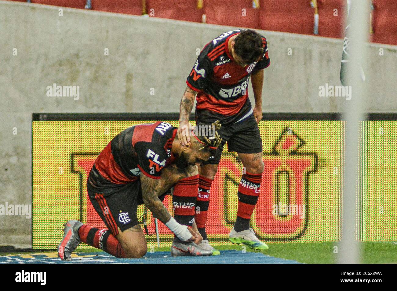 Rio De Janeiro, Brazil. 12th July, 2020. Michael scores a goal with ...