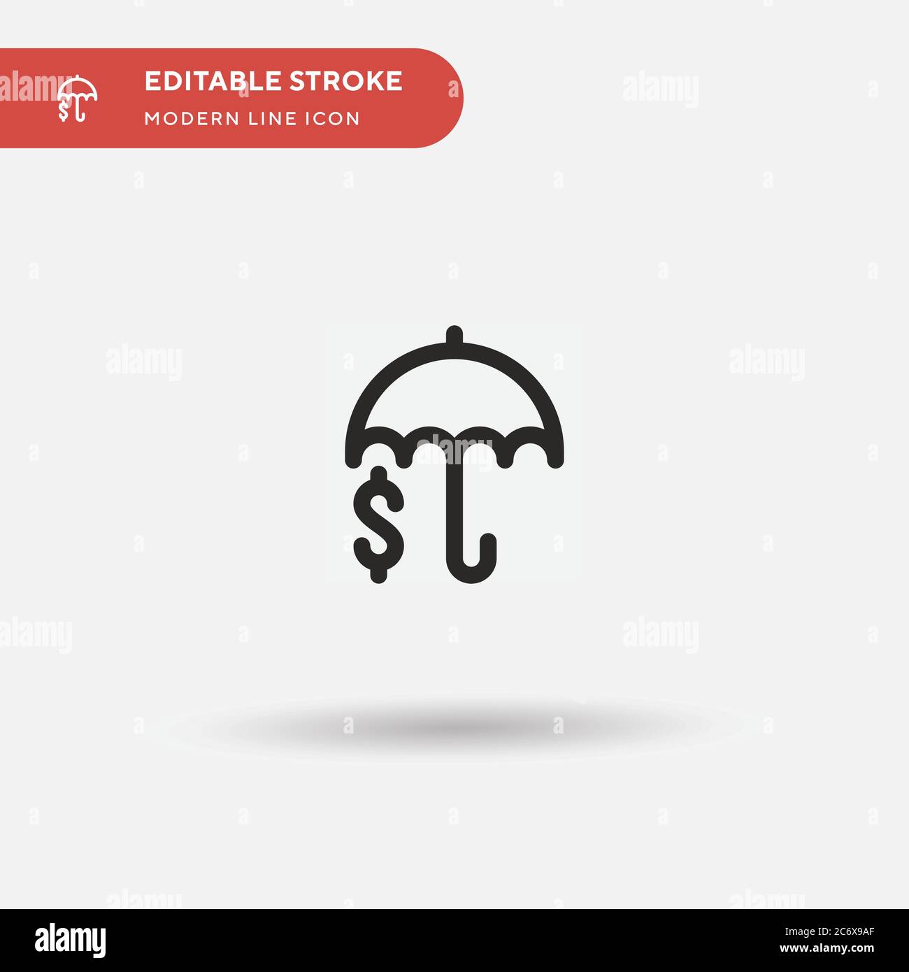 Umbrella Simple vector icon. Illustration symbol design template for ...