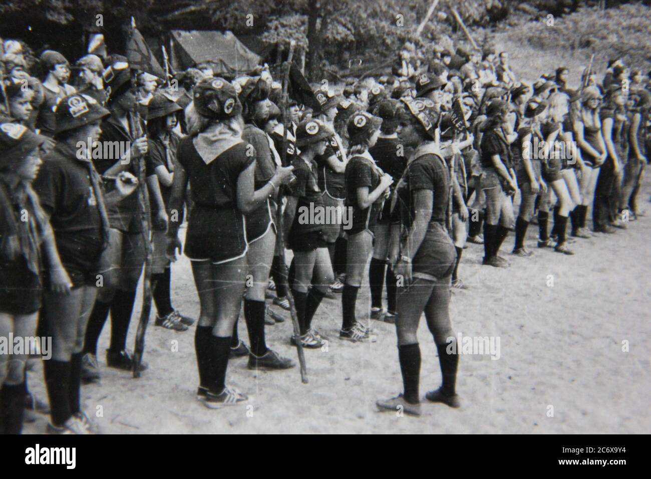 Fine 70s vintage black and white lifestyle photography of girl scouts ...