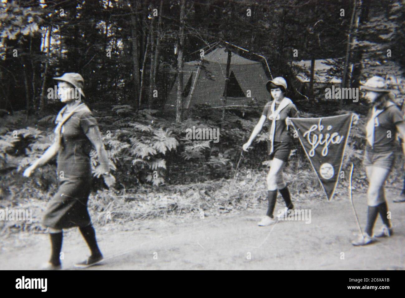 Fine 70s vintage black and white lifestyle photography of girl scouts ...