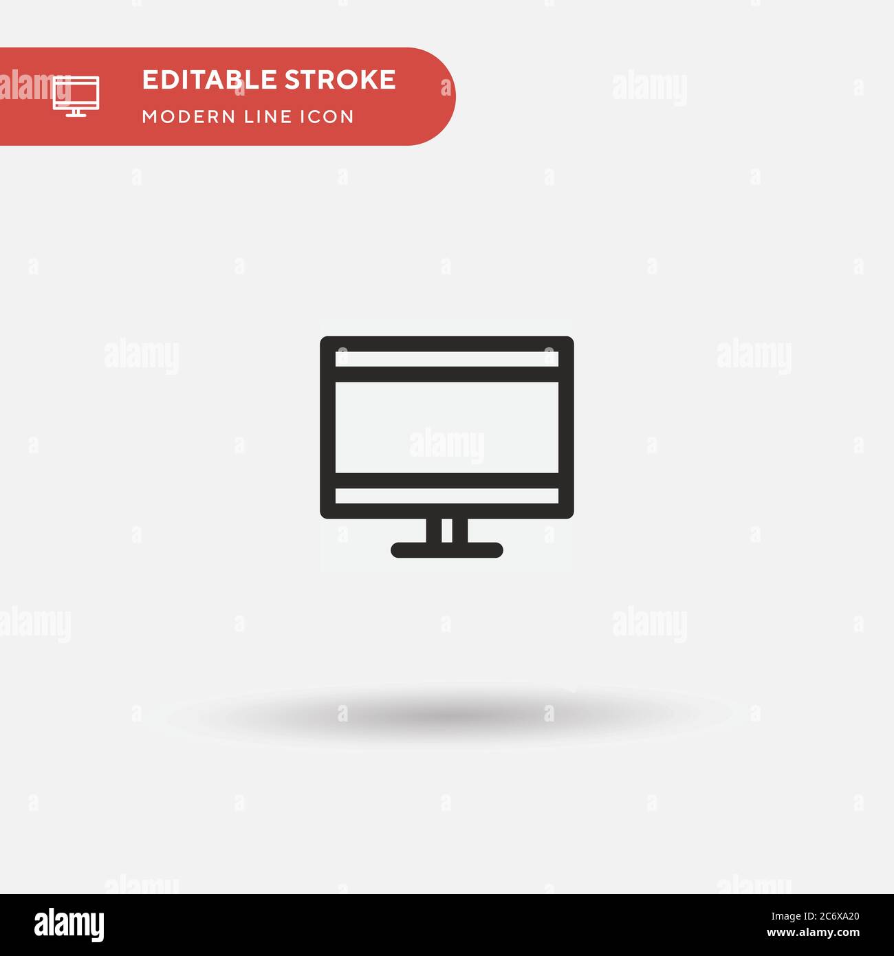 Tv Screen Simple vector icon. Illustration symbol design template for ...