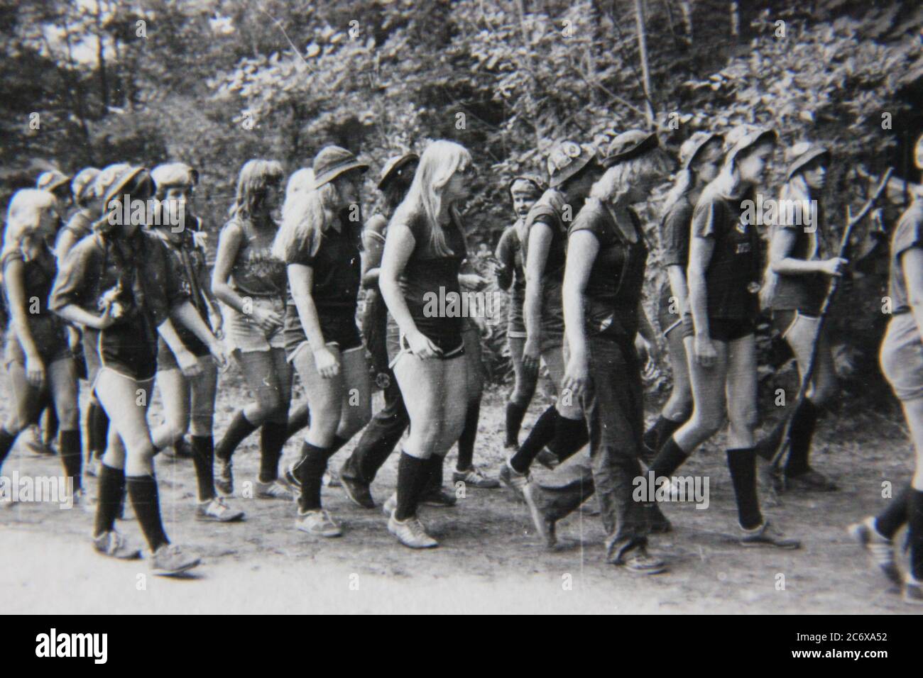 Fine 70s vintage black and white lifestyle photography of girl scouts ...