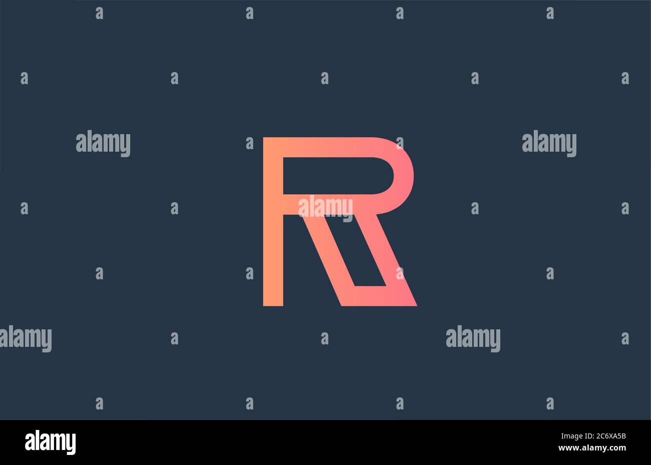 pink alphabet letter logo R icon for company and business. Simple line ...