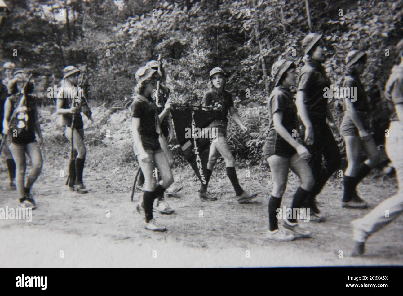 Fine 70s vintage black and white lifestyle photography of girl scouts ...