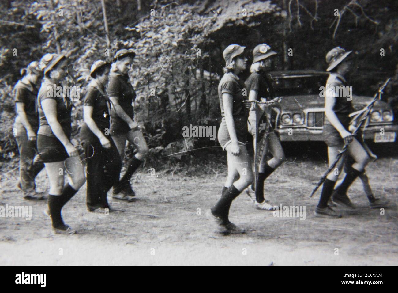 Fine 70s vintage black and white lifestyle photography of girl scouts ...