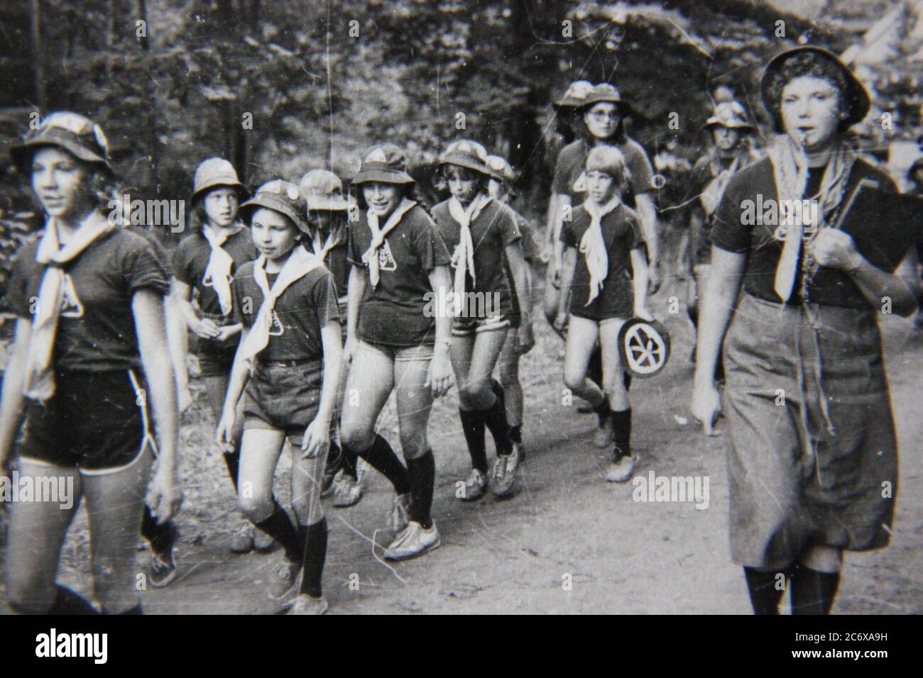 Fine 70s vintage black and white lifestyle photography of girl scouts ...