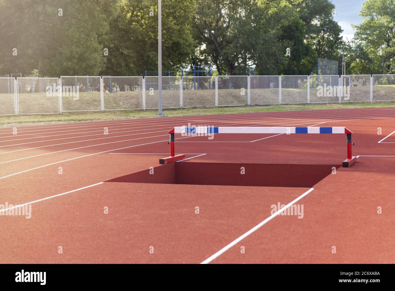white stripes on running track Stock Photo - Alamy