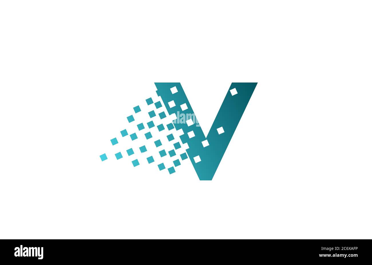 V alphabet letter logo icon for business and company. Green eroded ...