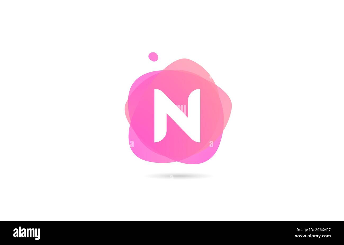 pink white N alphabet letter logo for company and business with ...