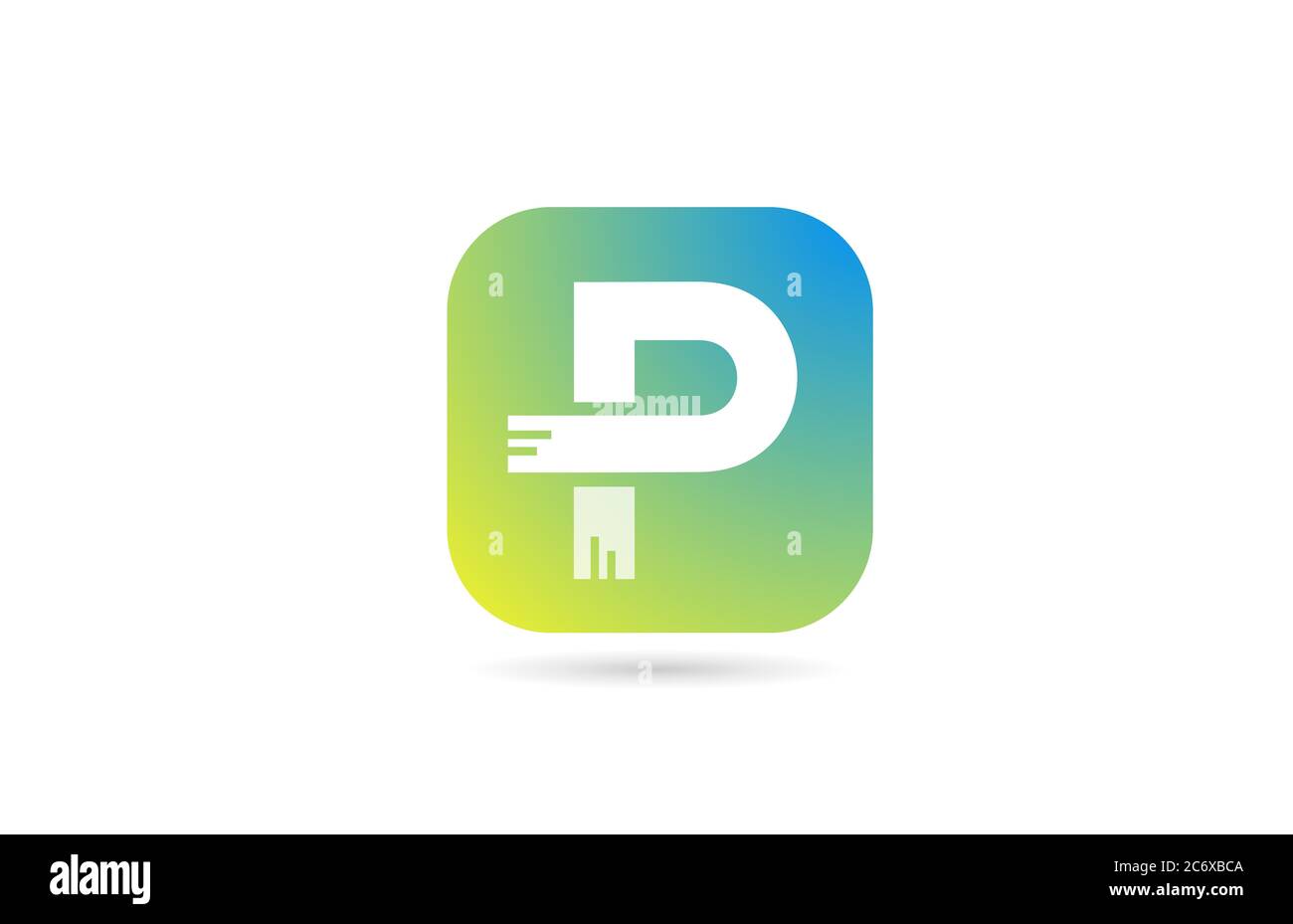 green blue P alphabet letter logo icon design for company and business ...