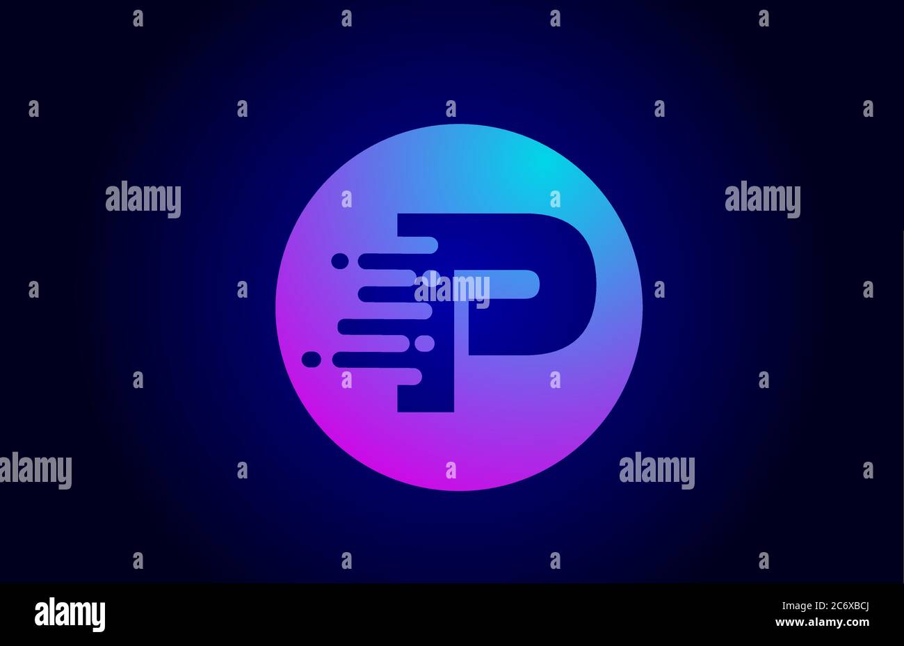 pink blue P alphabet letter logo for business and company. Gradient ...