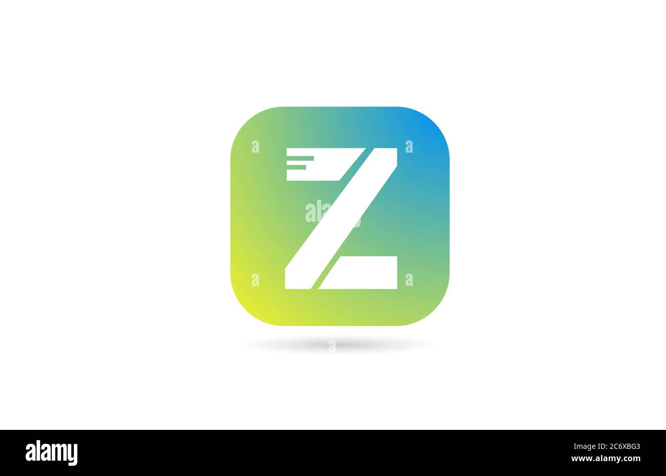 green blue Z alphabet letter logo icon design for company and business ...