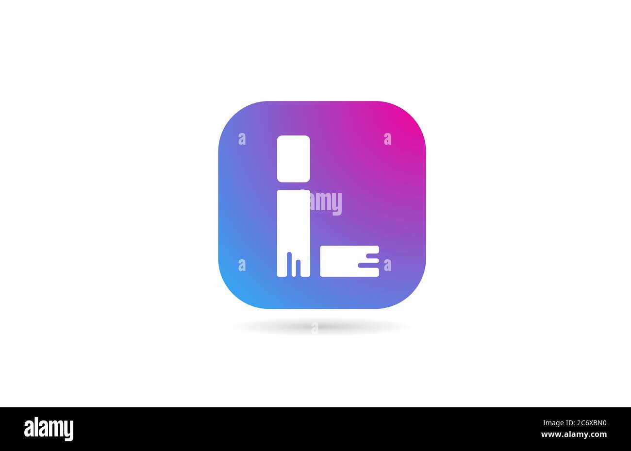 square L alphabet letter logo for business and company. Pink blue ...