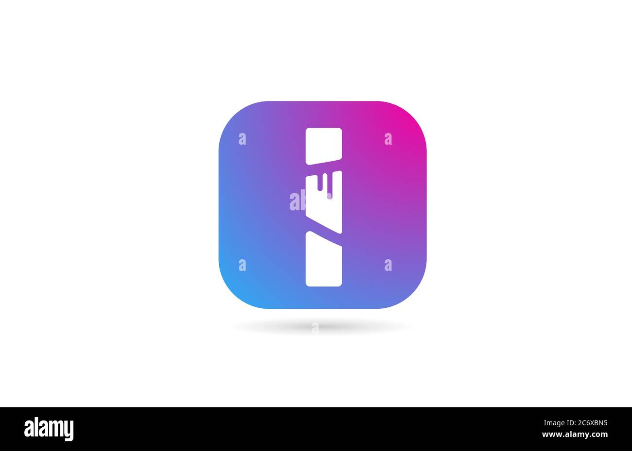 square I alphabet letter logo for business and company. Pink blue ...