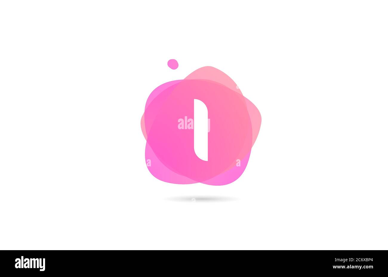 pink white I alphabet letter logo for company and business with ...