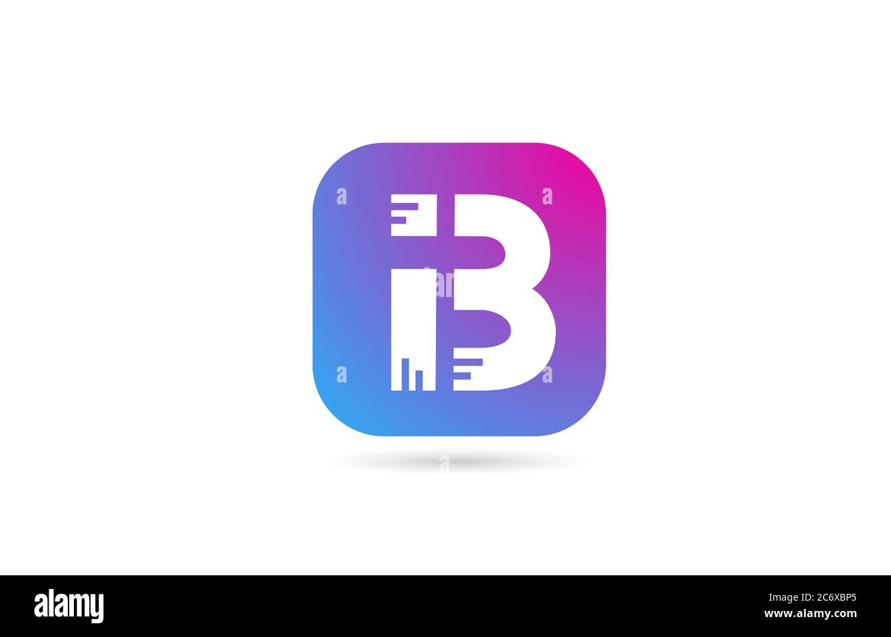 square B alphabet letter logo for business and company. Pink blue ...
