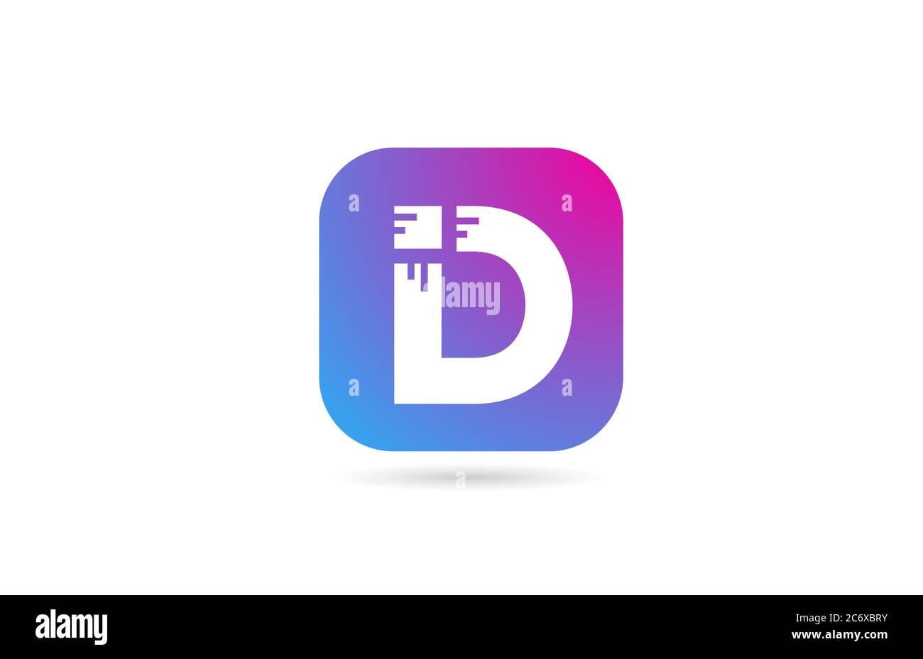 square D alphabet letter logo for business and company. Pink blue ...