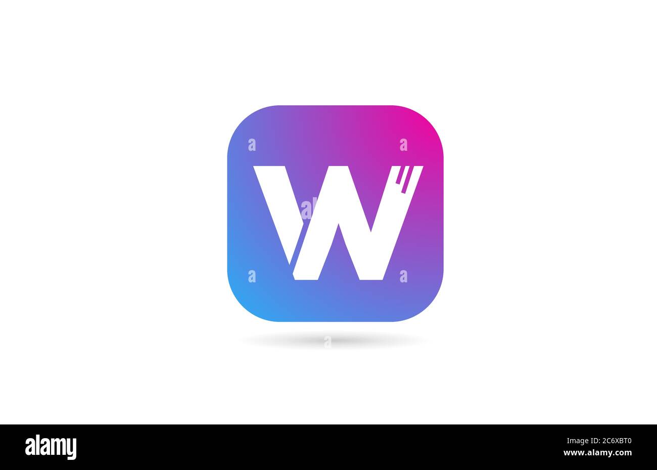square W alphabet letter logo for business and company. Pink blue ...