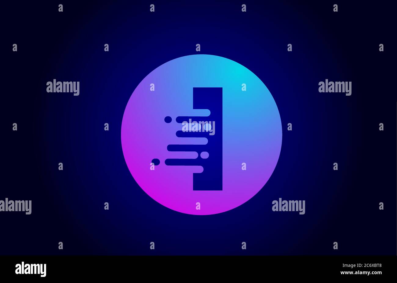 pink blue I alphabet letter logo for business and company. Gradient ...