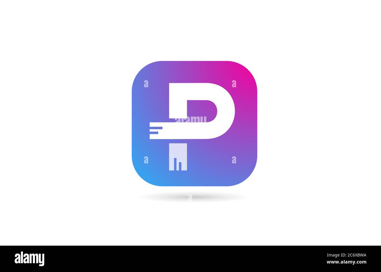 square P alphabet letter logo for business and company. Pink blue ...