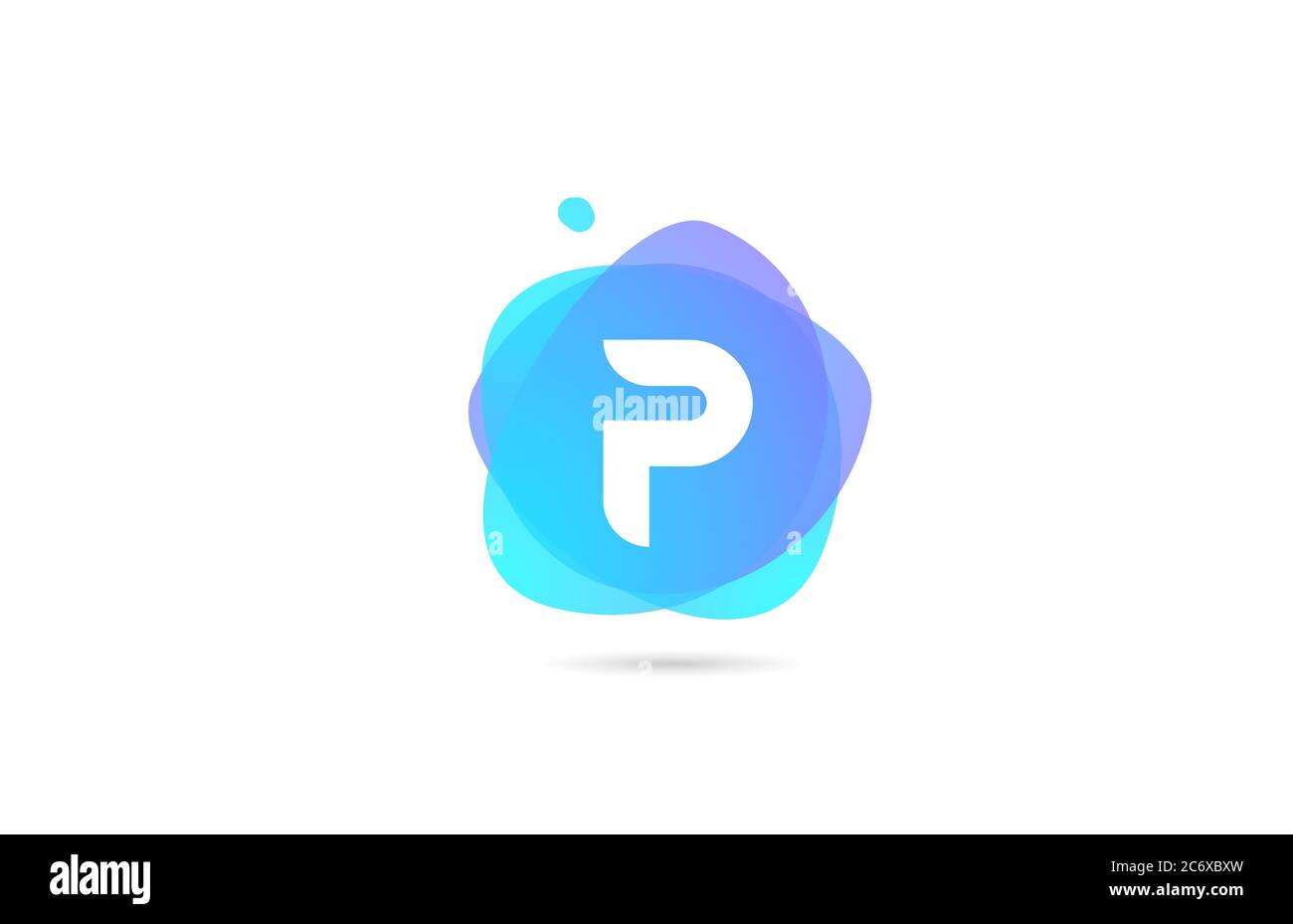 pink blue P alphabet letter logo for company and business with gradient ...