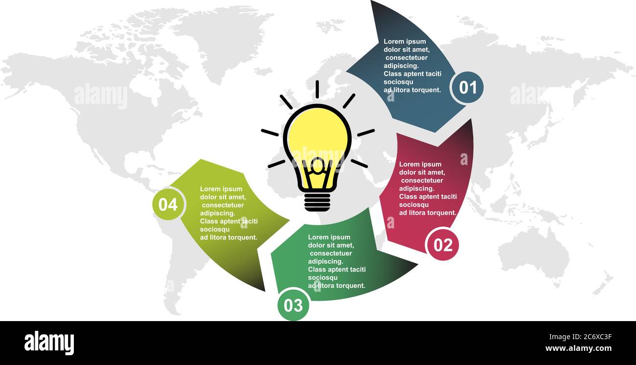 4 step vector element in four colors with labels, infographic diagram ...