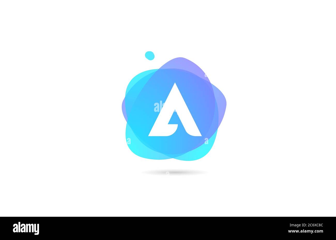 pink blue A alphabet letter logo for company and business with gradient ...