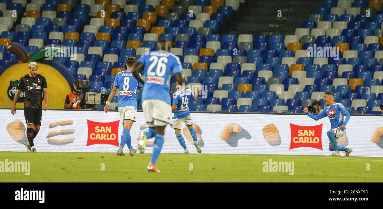 Naples, Campania, Italy. 12th July, 2020. During the Italian Serie A ...