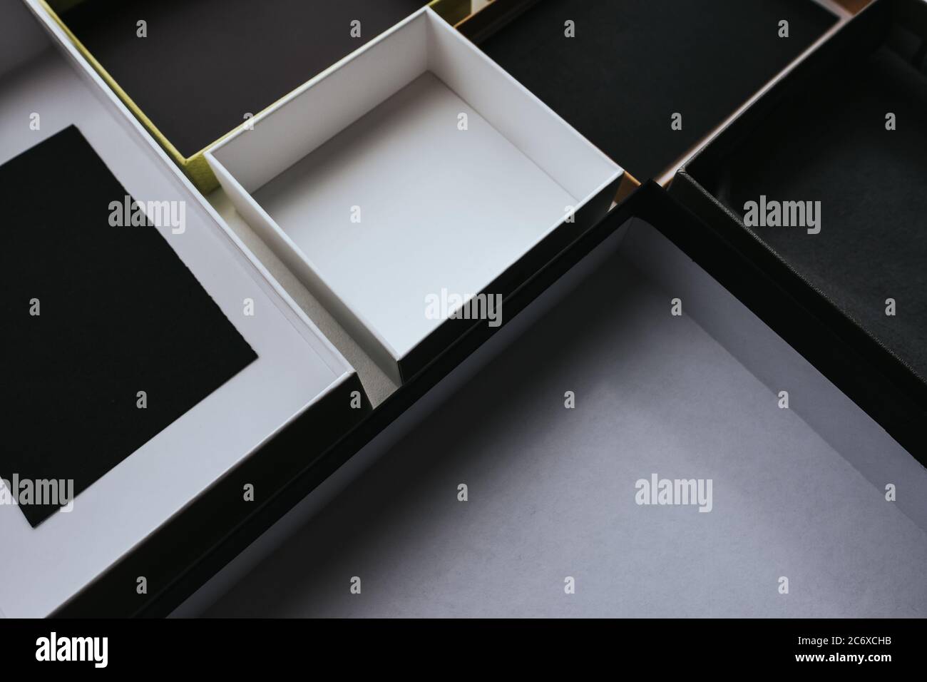 Boxes of different colors Stock Photo - Alamy