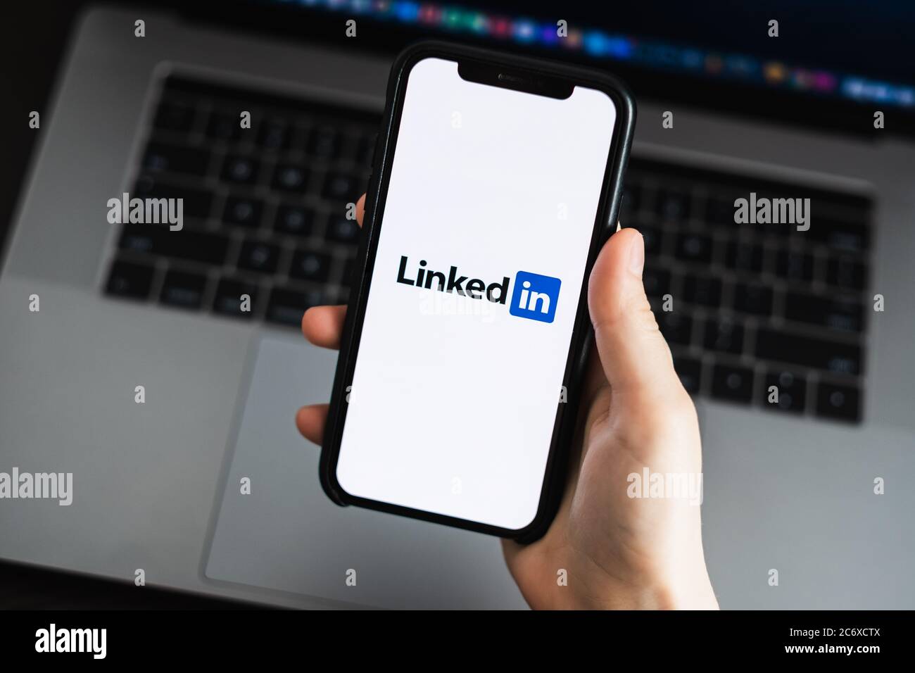 LinkedIn app logo on the smartphone screen Stock Photo - Alamy