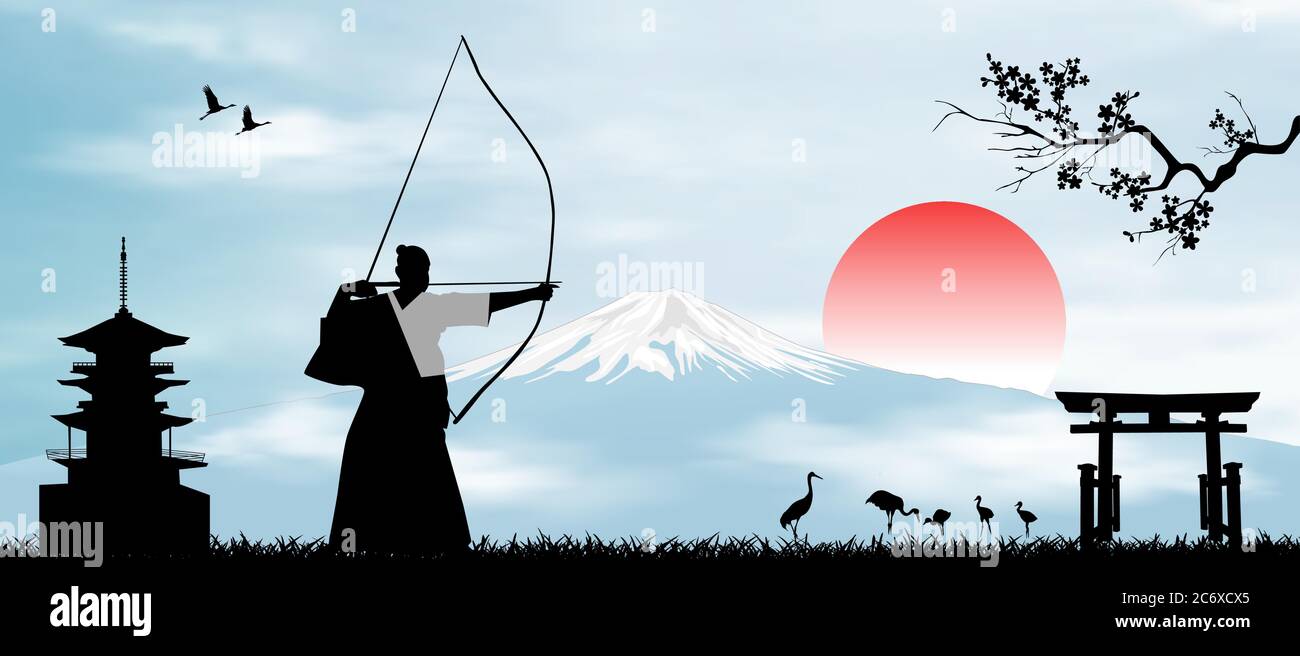 Japanese archery archer Stock Vector Images - Alamy
