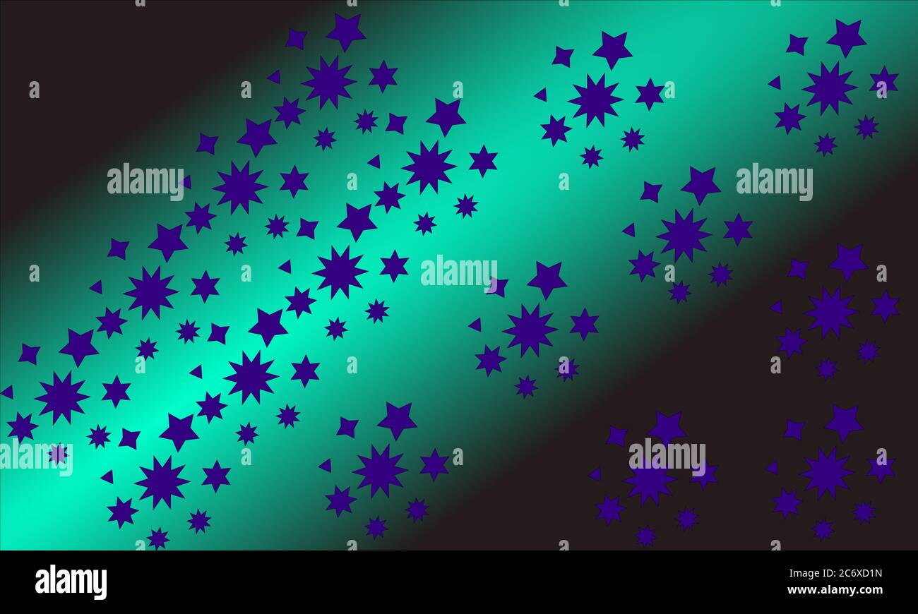 Aqua blue color highlighted seamless star shape art digital background ...